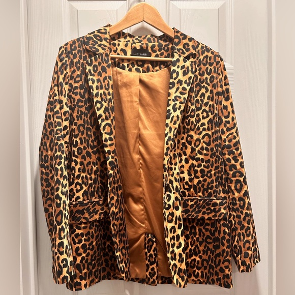 Lucy Paris | Jackets & Coats | Lucy Paris Cheetah Blazer Small | Poshmark